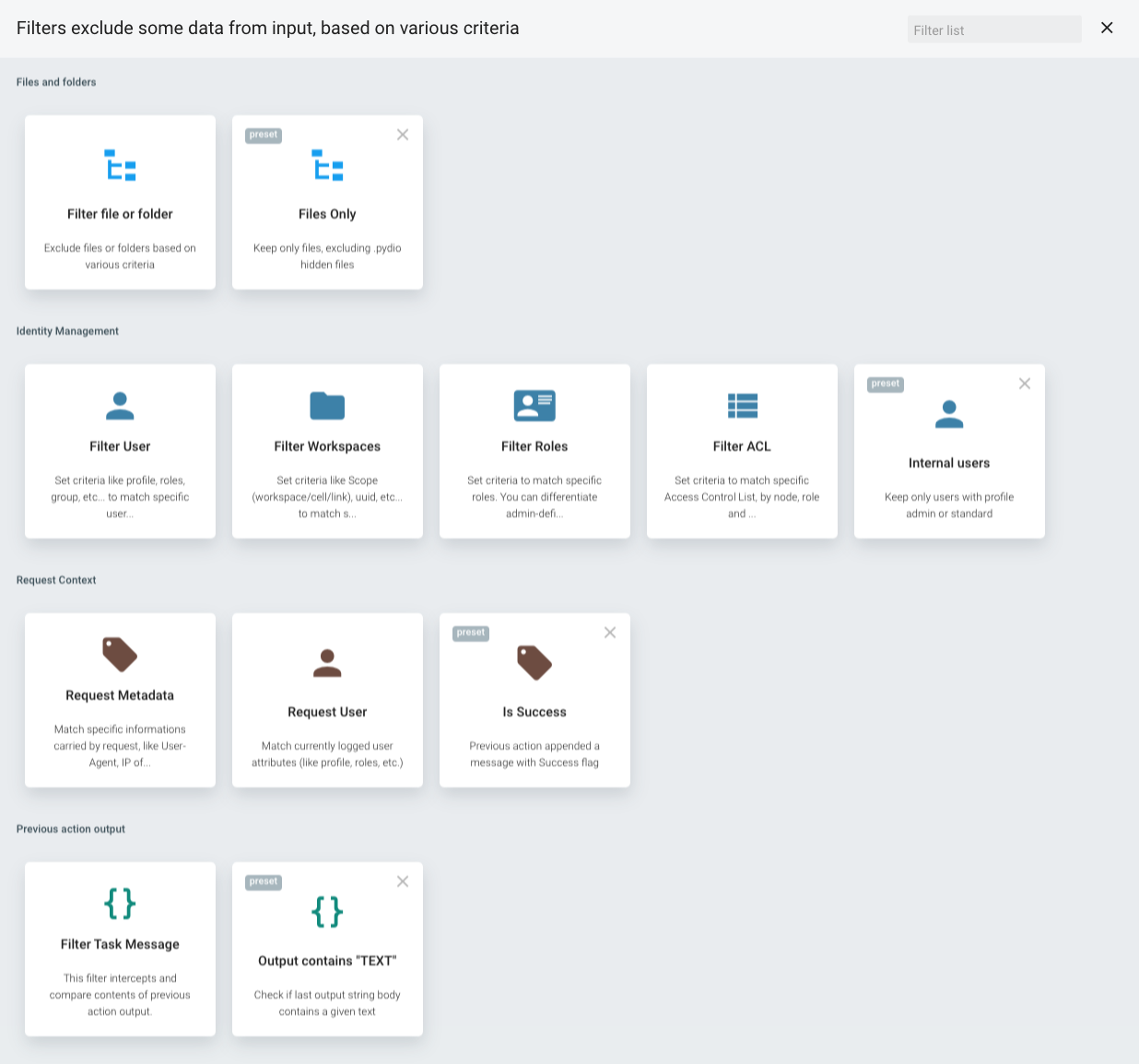 Data Types, Queries, Filters - Pydio Documentation