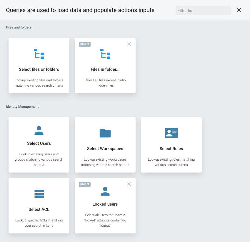 Data Types, Queries, Filters - Pydio Documentation